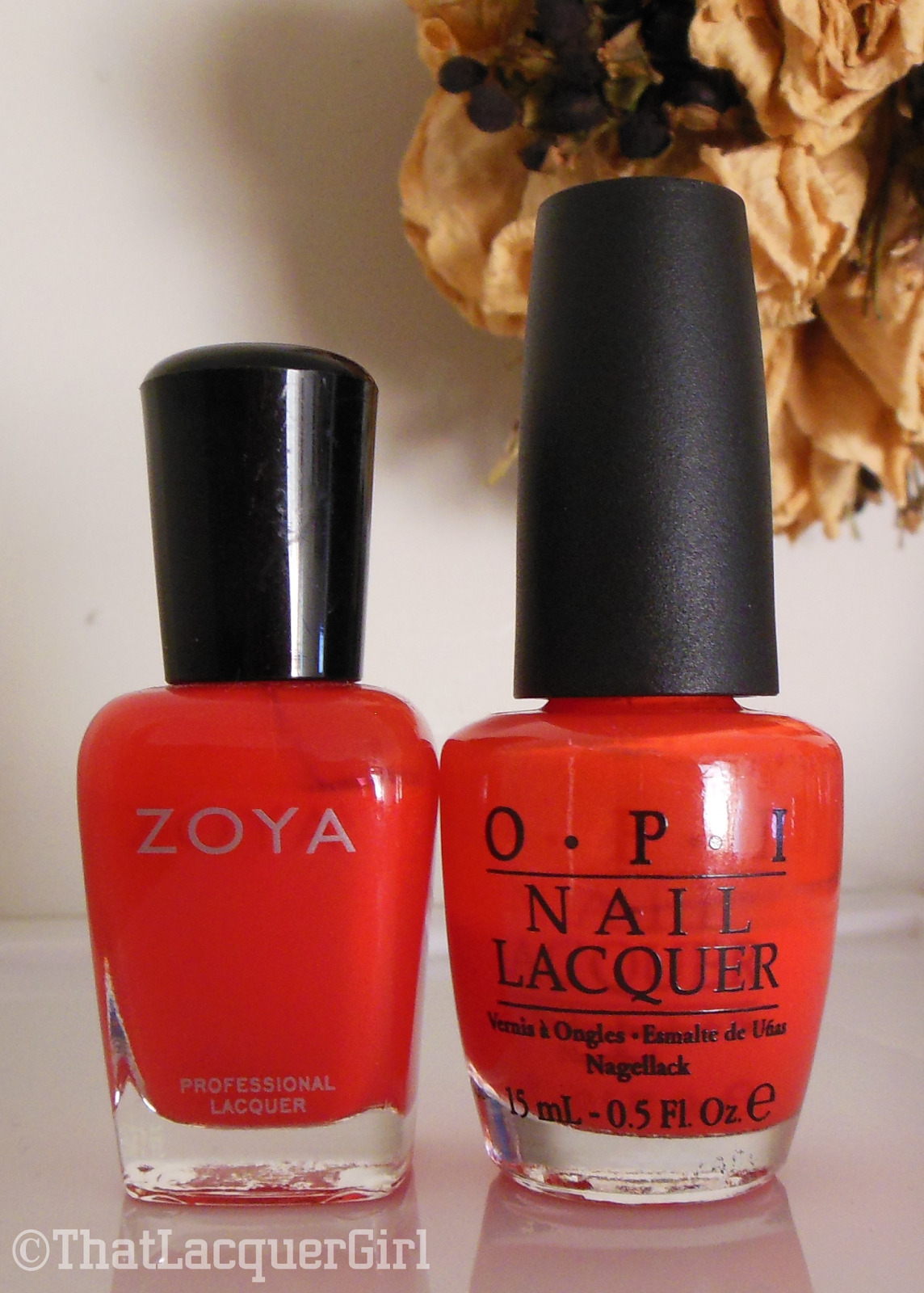 That Lacquer Girl: OPI Monsooer or Later Vs. Zoya Maura Comparison Swatches