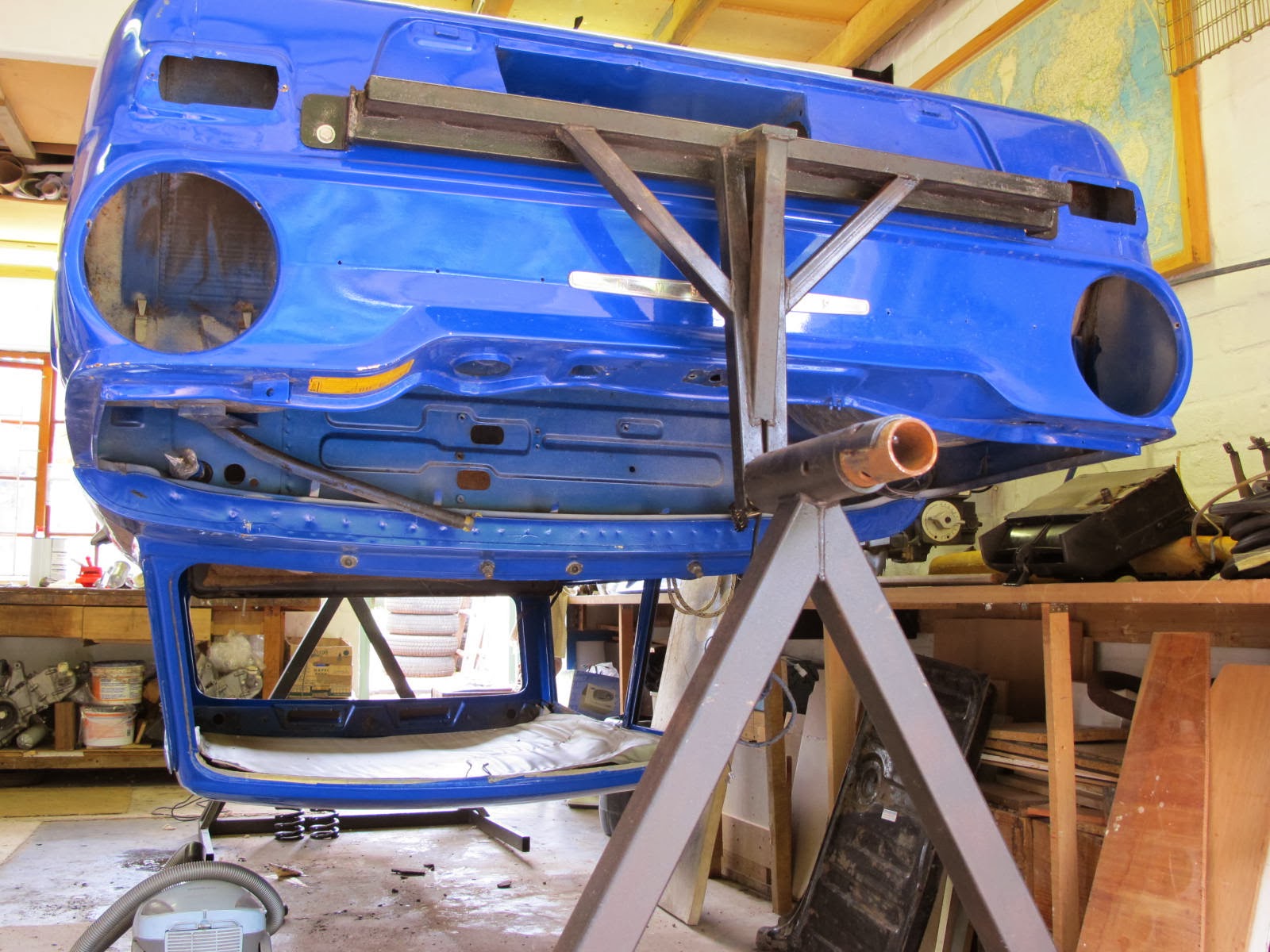 CKD Boats - Roy Mc Bride: Hillman Imp body shell turning rig