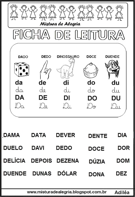 Ficha De Leitura Silabica Ficha De Leitura Silabica