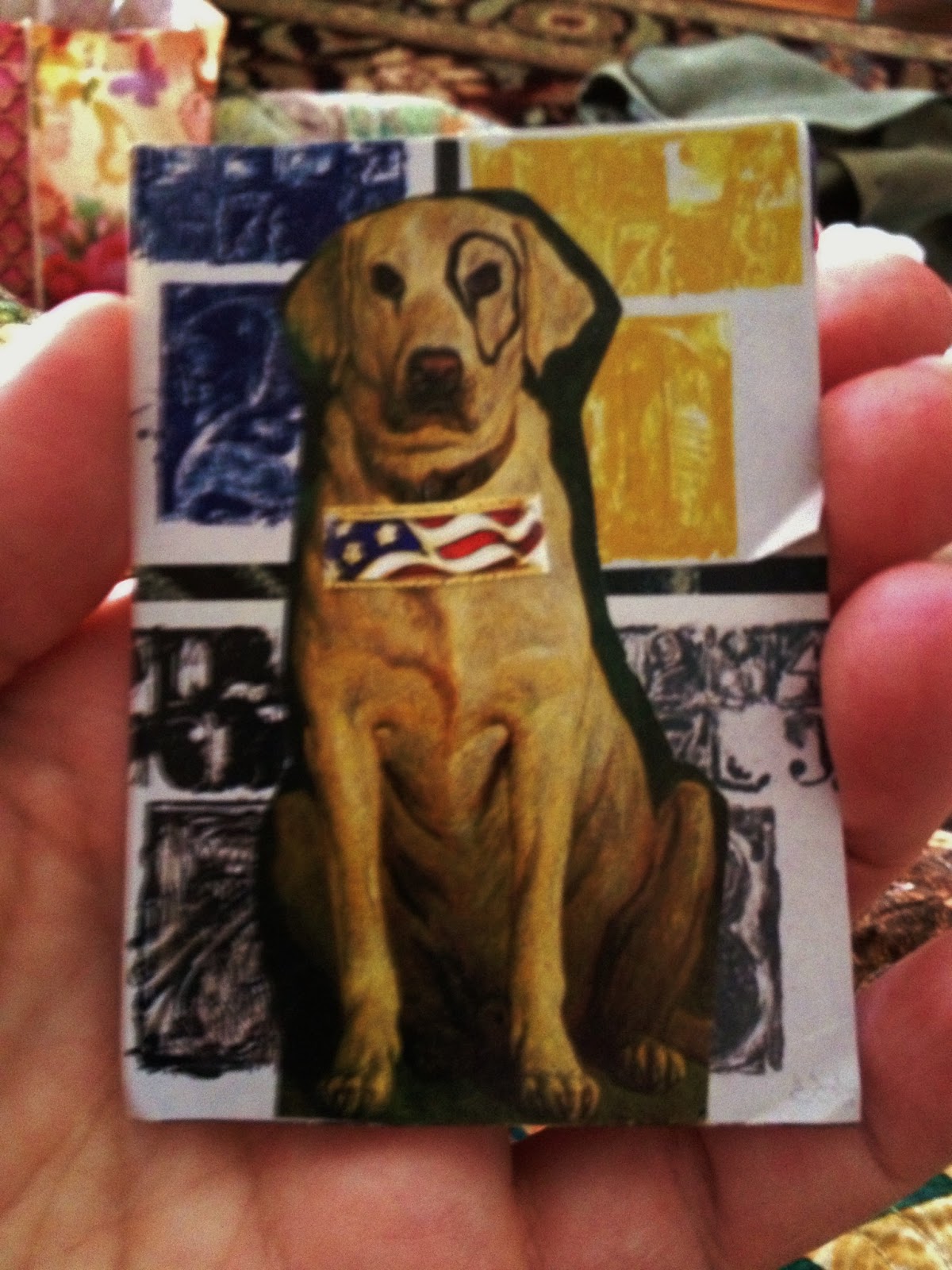 Pearl Street Road: Yellow Lab Collage to Print on Fabric