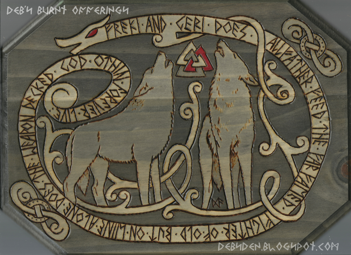 Deb's Den: Freki and Geri Wood Plaque by debsburntofferings on Etsy