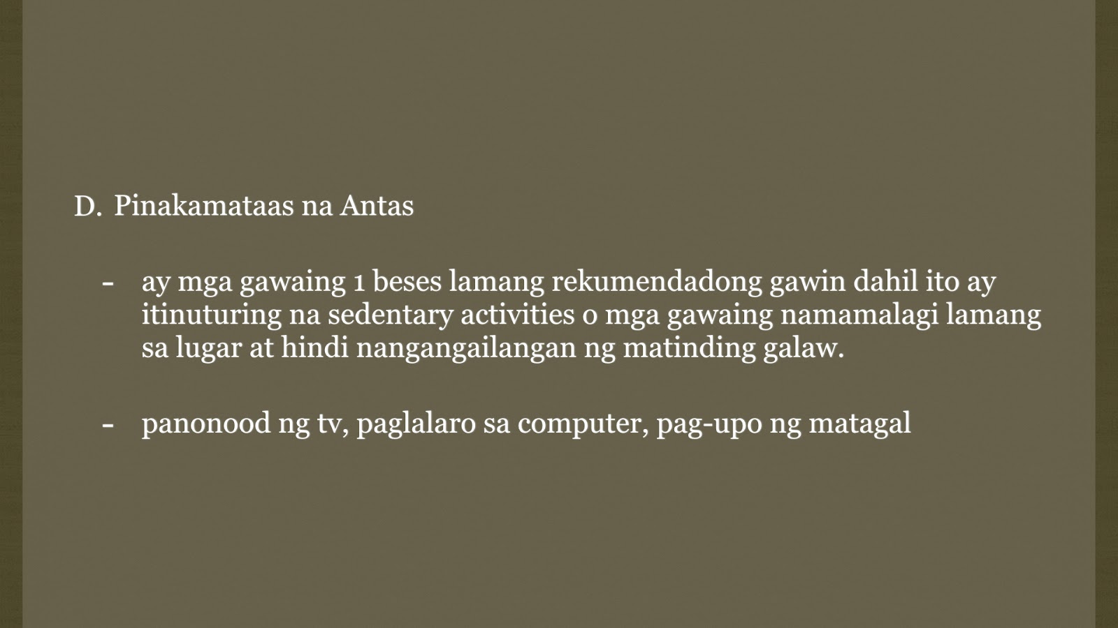 Philippine Physical Activity Pyramid