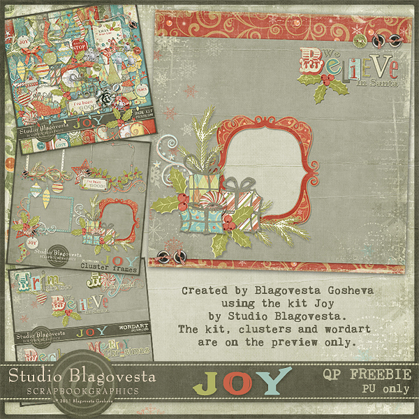 Blagovesta Gosheva's Blog: New Christmas kit - Joy and a Freebie