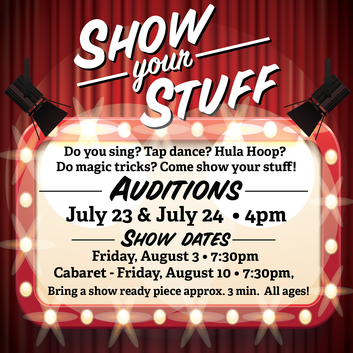 PHX Stages: audition notice - SHOW YOUR STUFF CABARET - Scottsdale ...