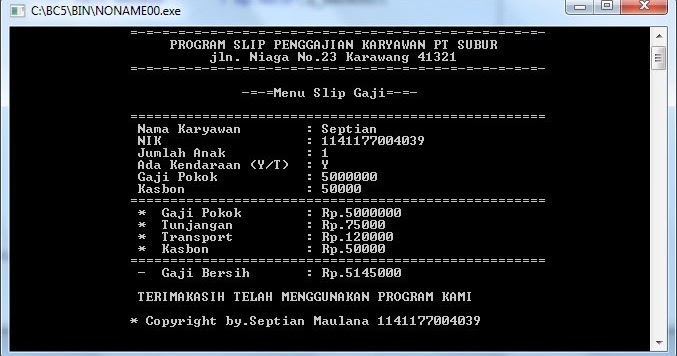 Source Code Program Penggajian Karyawan Borland C++ | Materi Teknik Informatika • Informasi ...