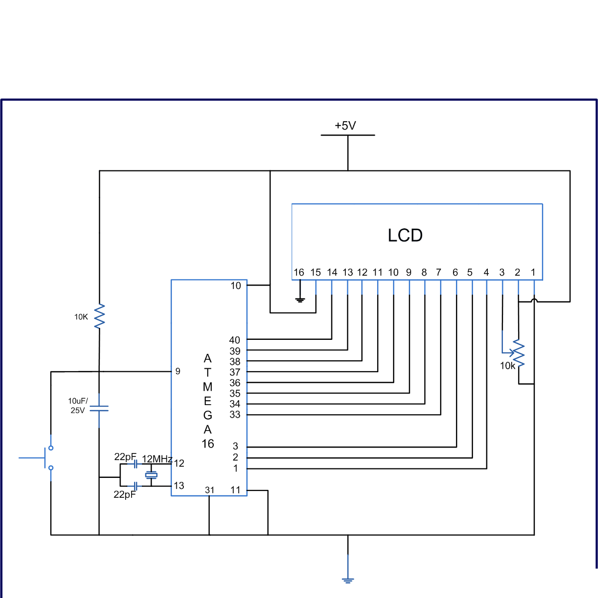 Electronics Projects: How to display text on 16x2 LCD using AVR ...