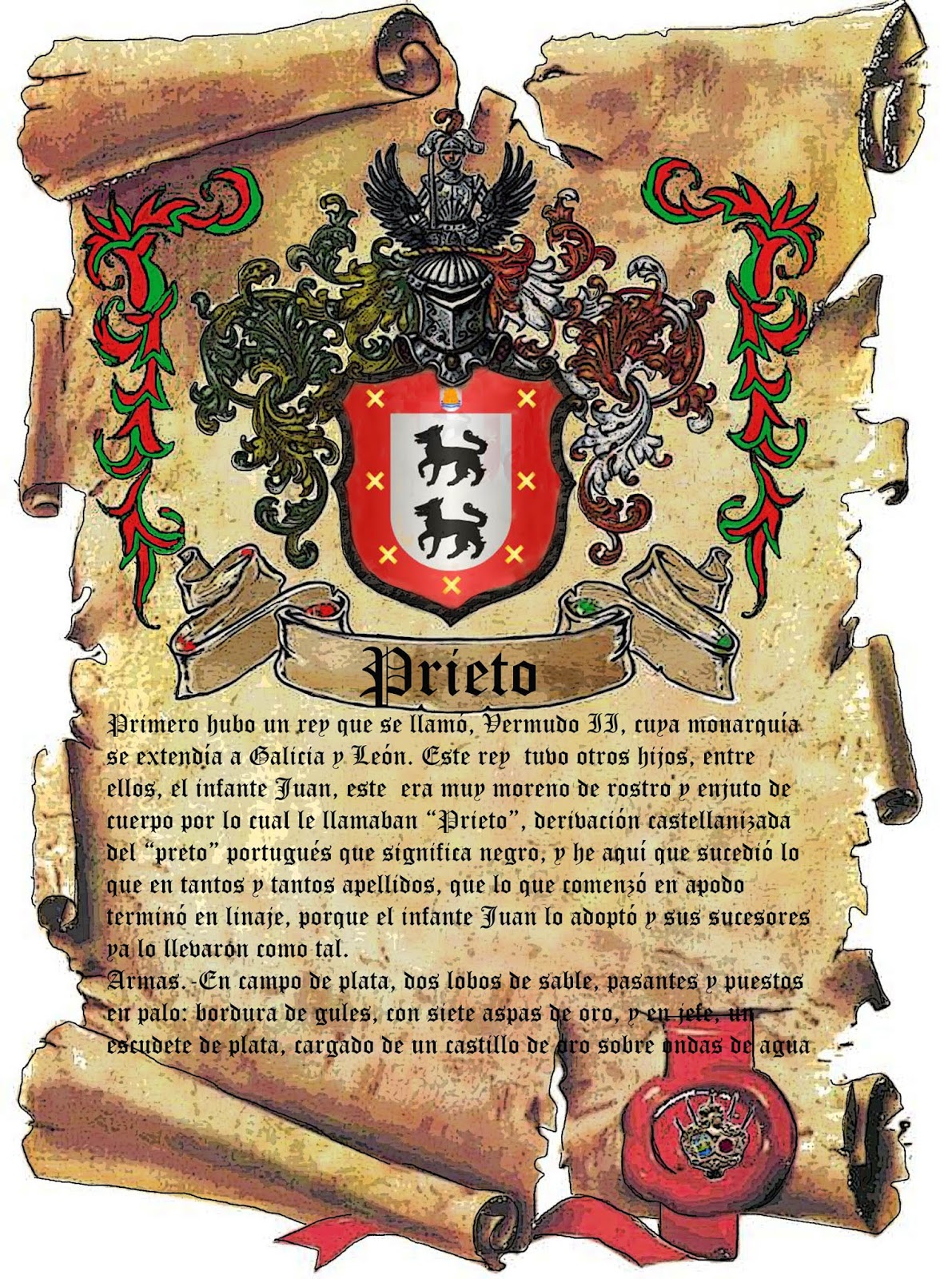 apellidolandia: Escudo familiar Prieto Casado