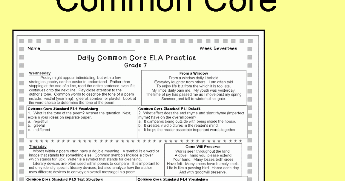 Literacy & Math Ideas: (100 Reading Passages) Grade 7 Daily Common Core ...