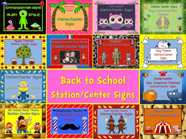 Joy of Learning: Back to School!! Themed Station/Center Signs!