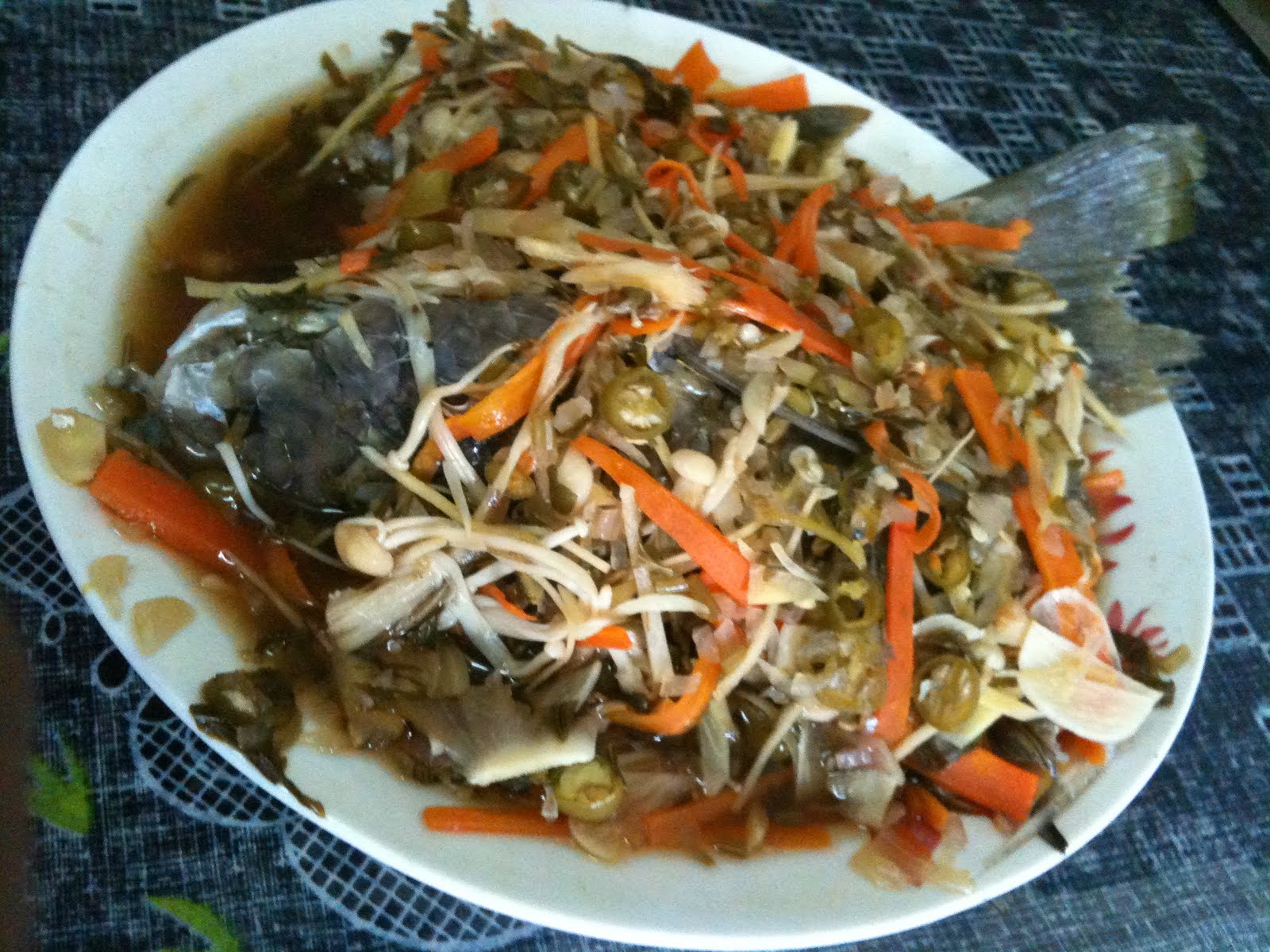 ROTI KULAT: Masak Stim halia Ikan Loban