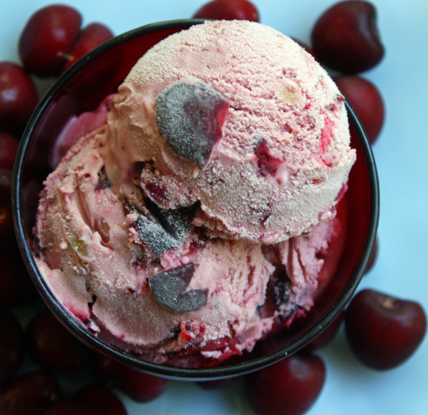 fudge ripple: cherry marzipan ice cream