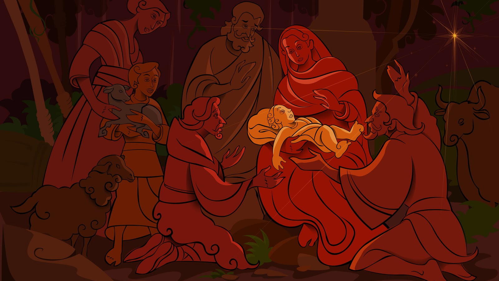 Božićna čestitka za djecu ~ 1920x1080 pozadine za desktop