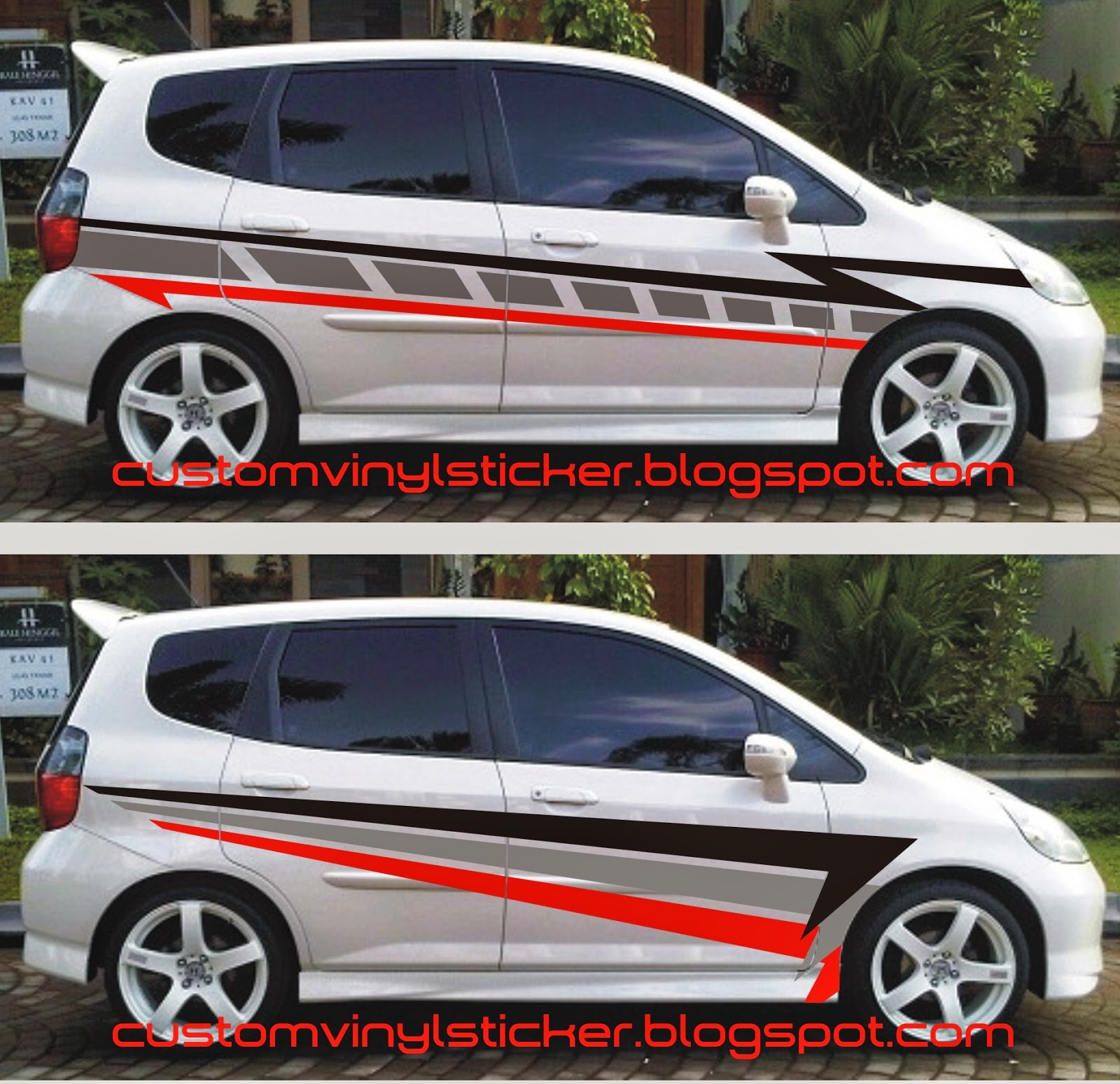 STICKRENZ: Honda Jazz White - Simply Striping Sticker Concept