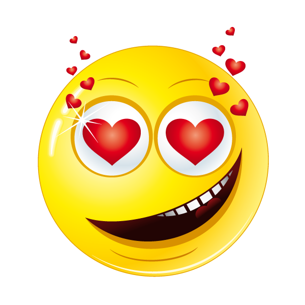 8 Beautiful Smileys with Heart in Eyes | Smiley Symbol