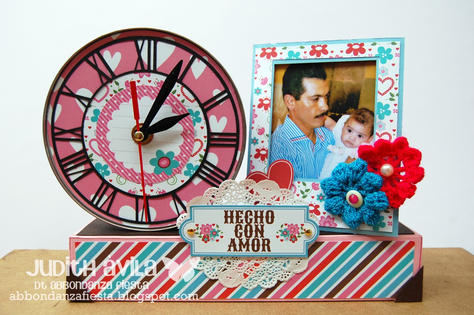 Reloj hecho con amor! | Abbondanza Fiesta - Papel para Scrapbook en México