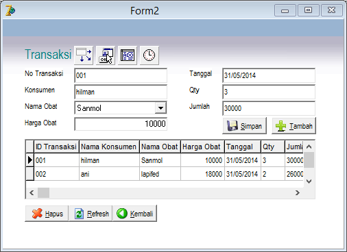 Program Transaksi Apotek - ILMU DUNIA KOMPUTER