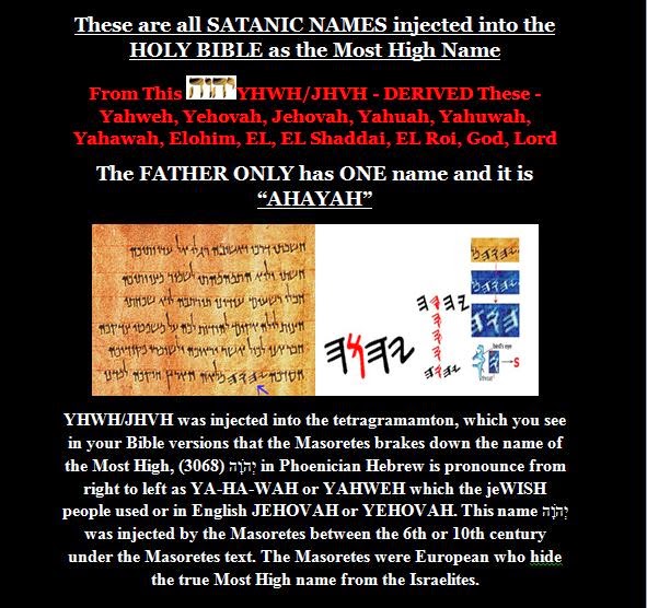 Ahayah Yashiya - The Truth Be Told! : Documented PROOF this is the ONLY ...