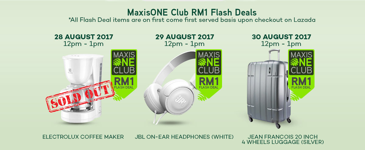 Maxis用户超级好康！原价RM136的JBL Headphones只需RM1 ，高级时尚行旅箱也只需RM1而已！ - Leesharing