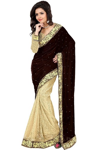 Top 15 Brown Color Sarees Designs For 2019 | Fashionmozo