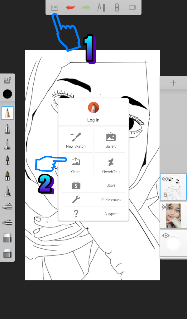 Cara Edit Foto Line Art Dengan Aplikasi Autodesk Sketbook Android