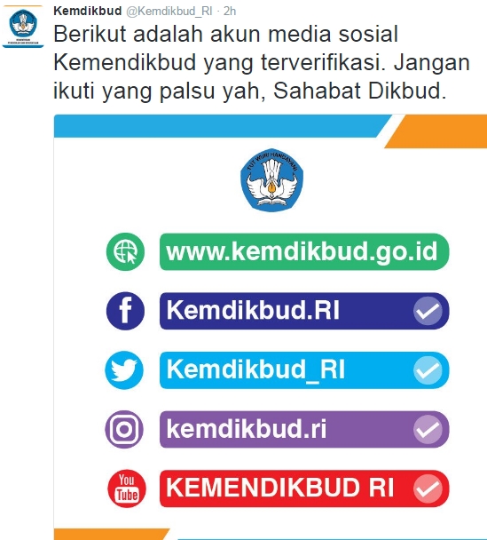 5 Akun Media Sosial Resmi Kemendikbud yang Asli Terverifikasi - Bimbel ...