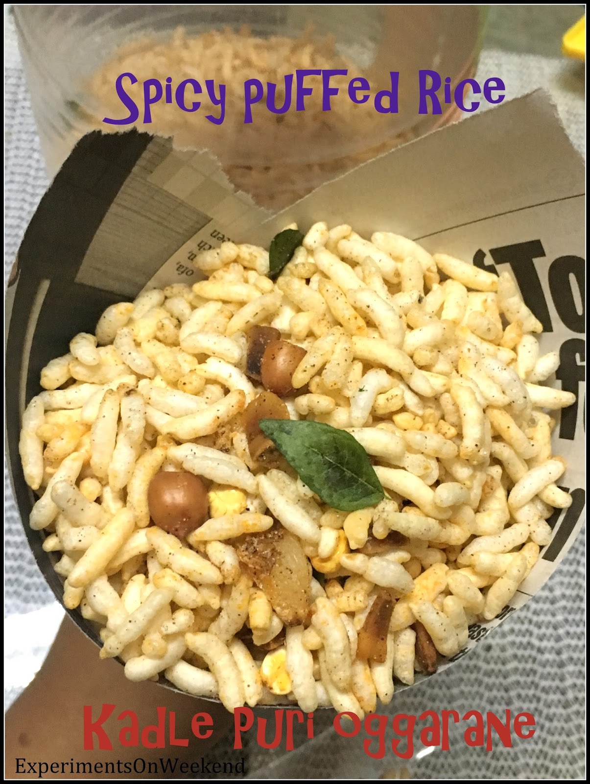 My Food Affairs: Kadle Puri Oggarane / Spicy Puffed Rice