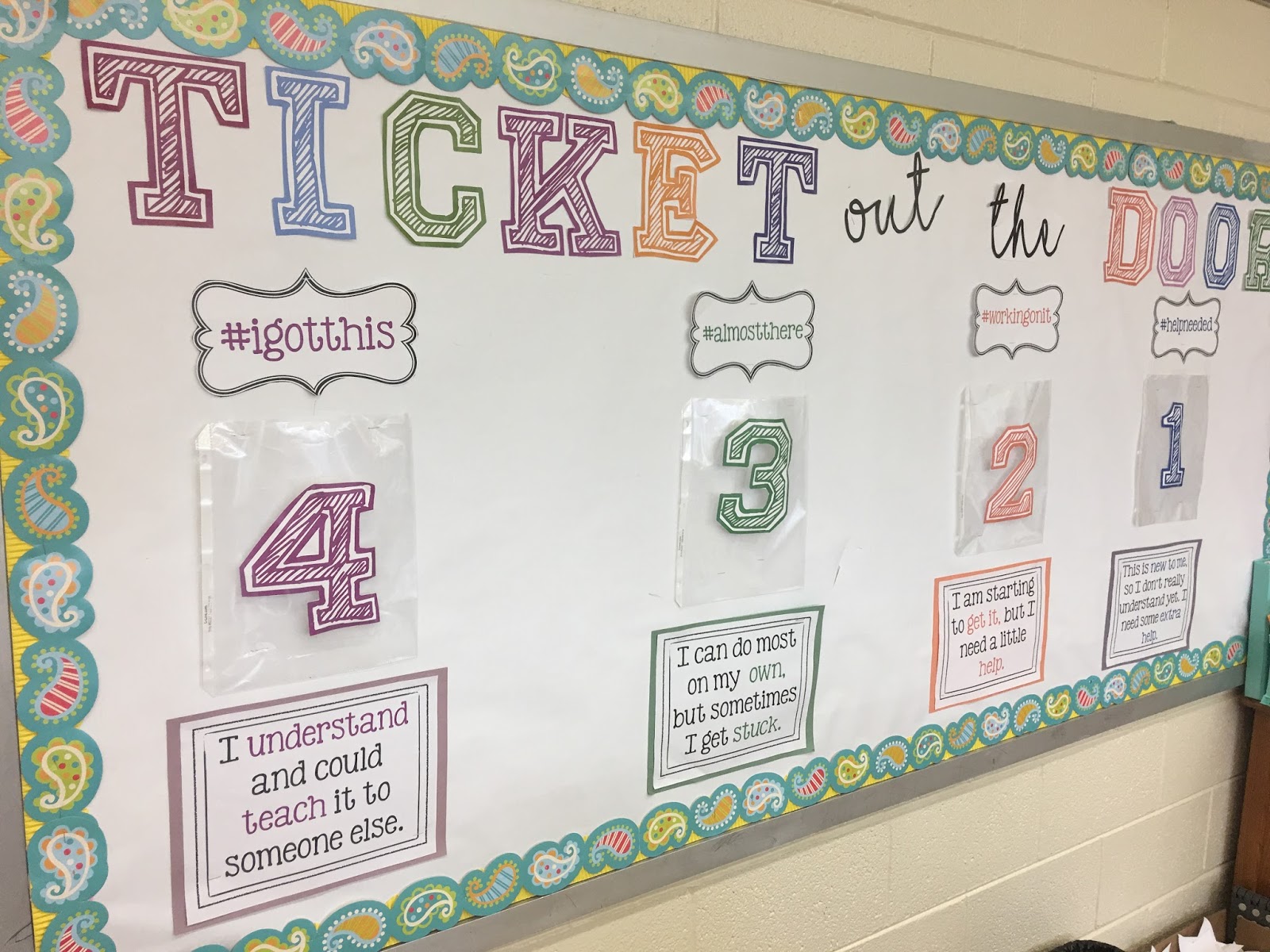 Ticket Out the Door Bulletin Board | It's Always Sunny in Room 3