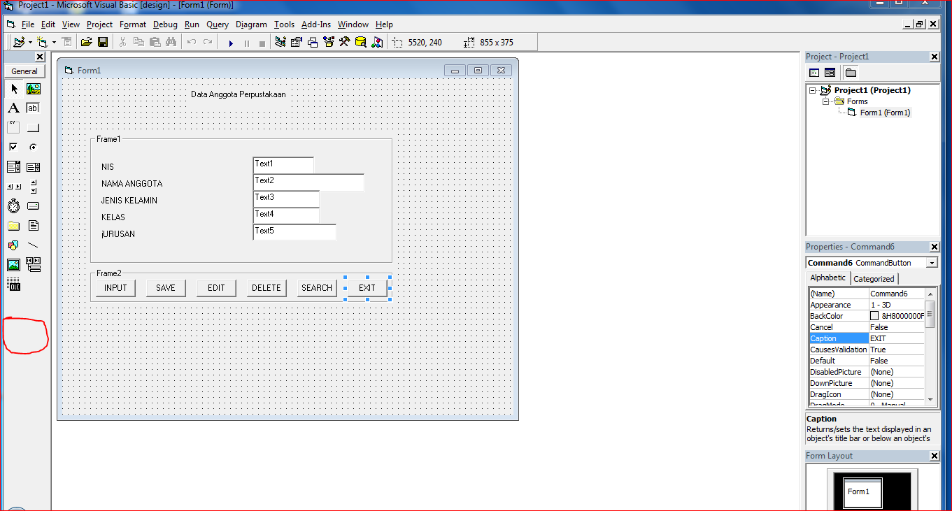 Cara mengubah texbox pada menu form data annggota perpustakaan ...