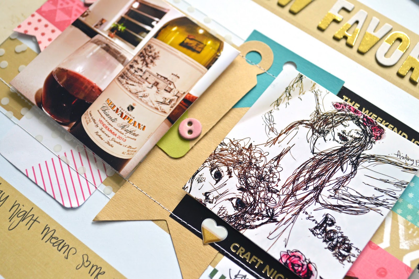 paperCARDinal: A FEW FAVORITE THINGS - Scrapbook Circle February Sketch