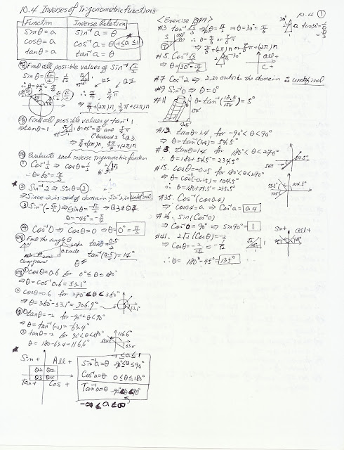 Sean's Math Page: Algebra 2 Class Note - Chapter 10