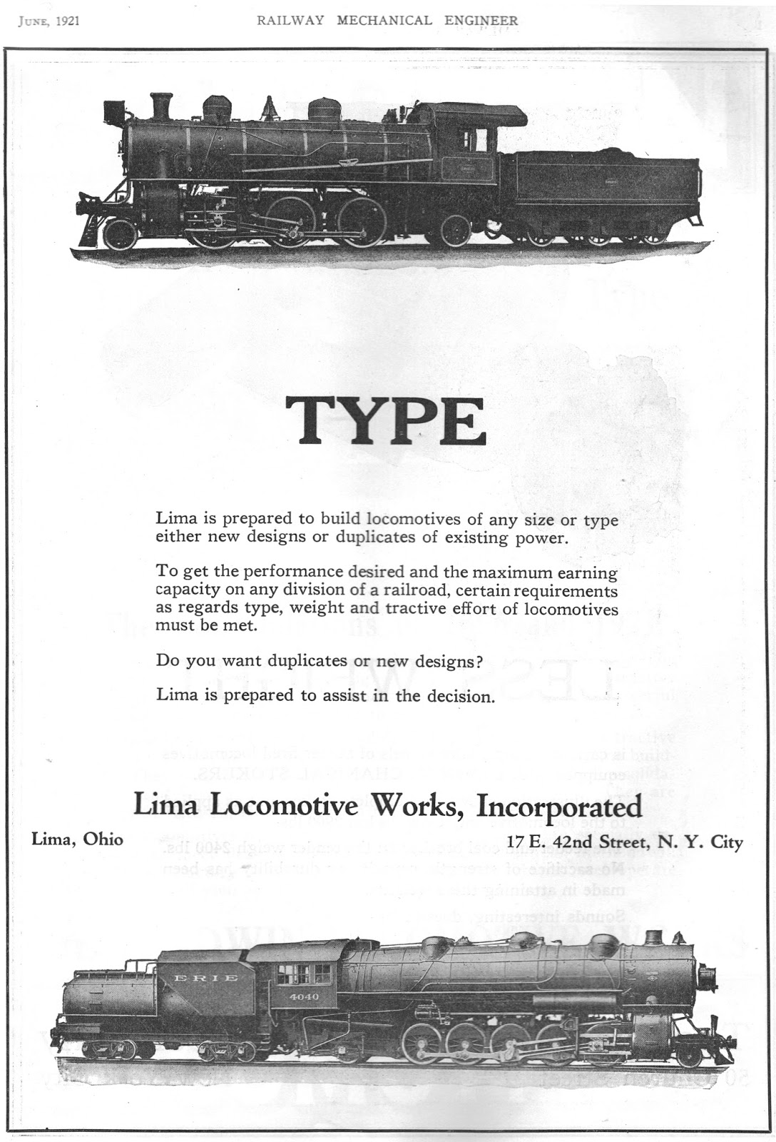 Progress is fine, but it's gone on for too long.: Lima Locomotive Works