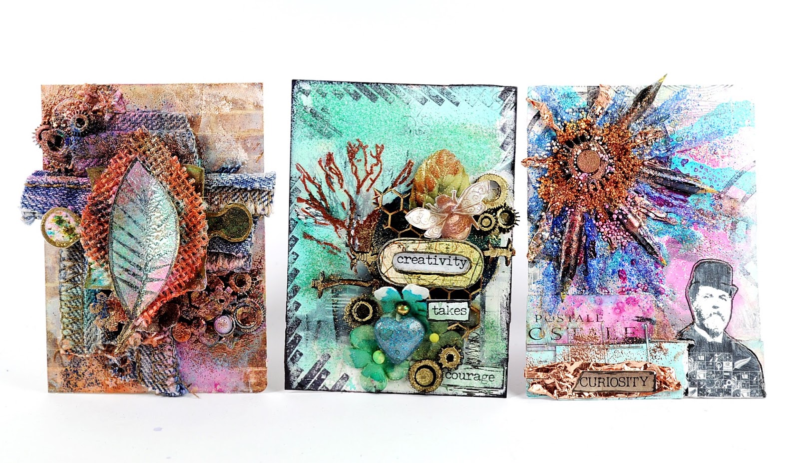 purple peanut's crafty blog: Mixed Media ATC Trio
