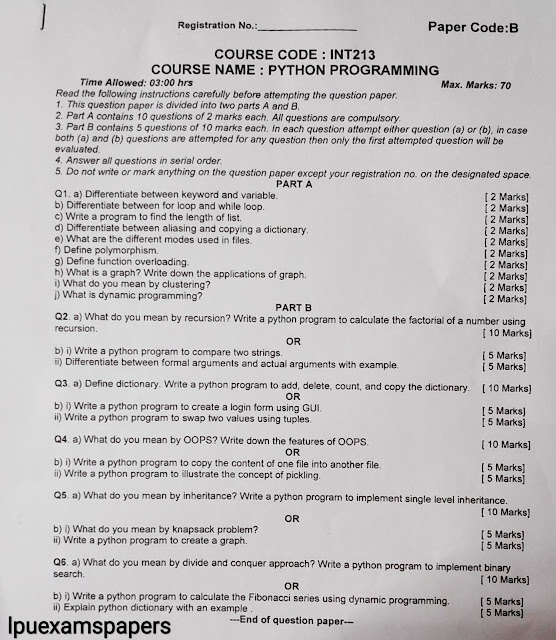 LPU Exams Papers: Notes | CA | MTE | ETE | Projects: LPU:INT213 Python ... LPU Exams Papers: Notes | CA | MTE | ETE | Projects: LPU:INT213 Python ...