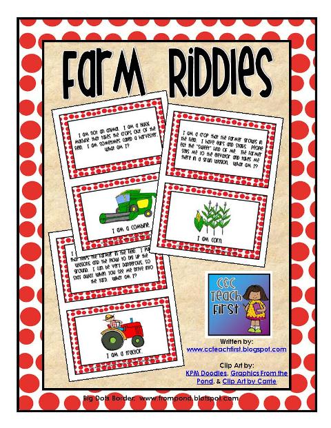 Clip Art by Carrie Teaching First: Farm Riddles
