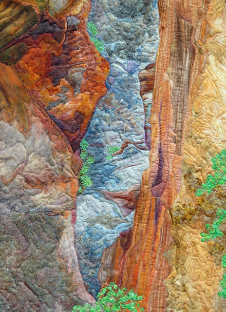 Cathy Geier's Quilty Art Blog: The Narrows - Zion National Park. All Done.