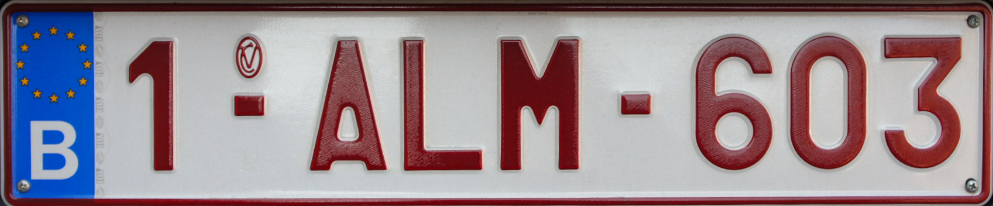 Belgian Licence Plates: Pictures of numbers from 001 to 999