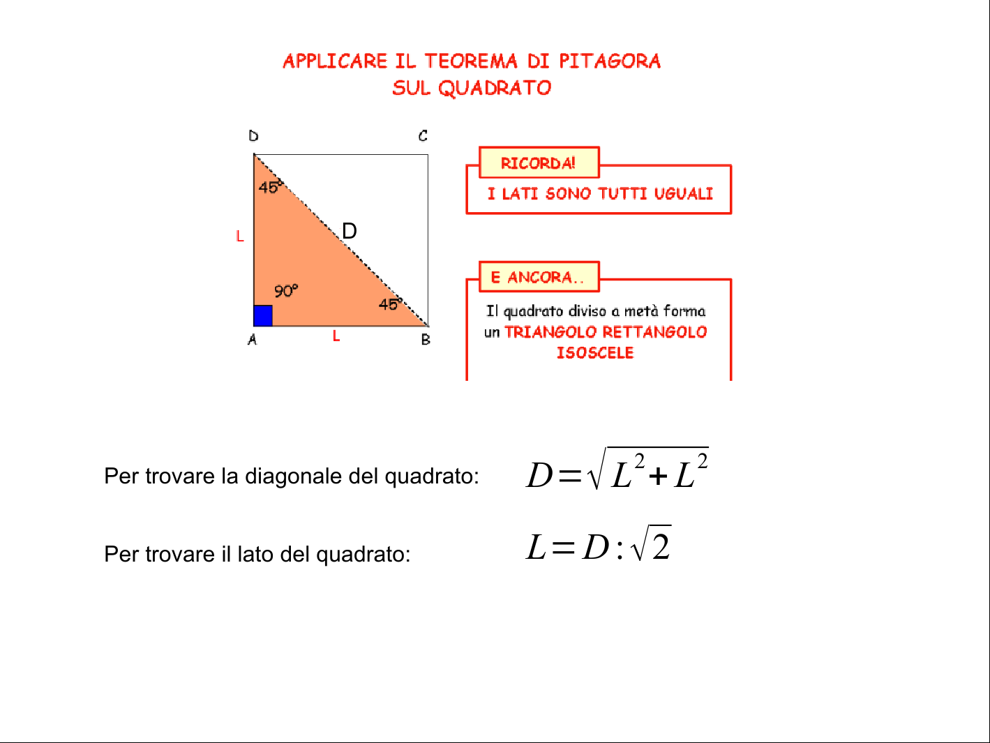MATEMATICA, SCIENZE, EDUCAZIONE: Teorema di Pitagora ed applicazioni