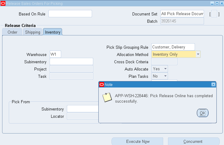 OraTutor Blog: Oracle Bulk Picking Functionality