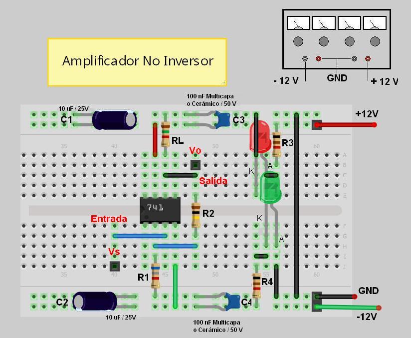 Amplificador Operacional Inversor En Protoboard - Descargar Musica