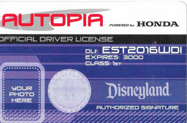 Autopia Driver License by Honda Disneyland