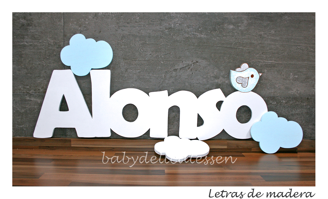 BABY DELICATESSEN LETRAS DE MADERA: ALONSO