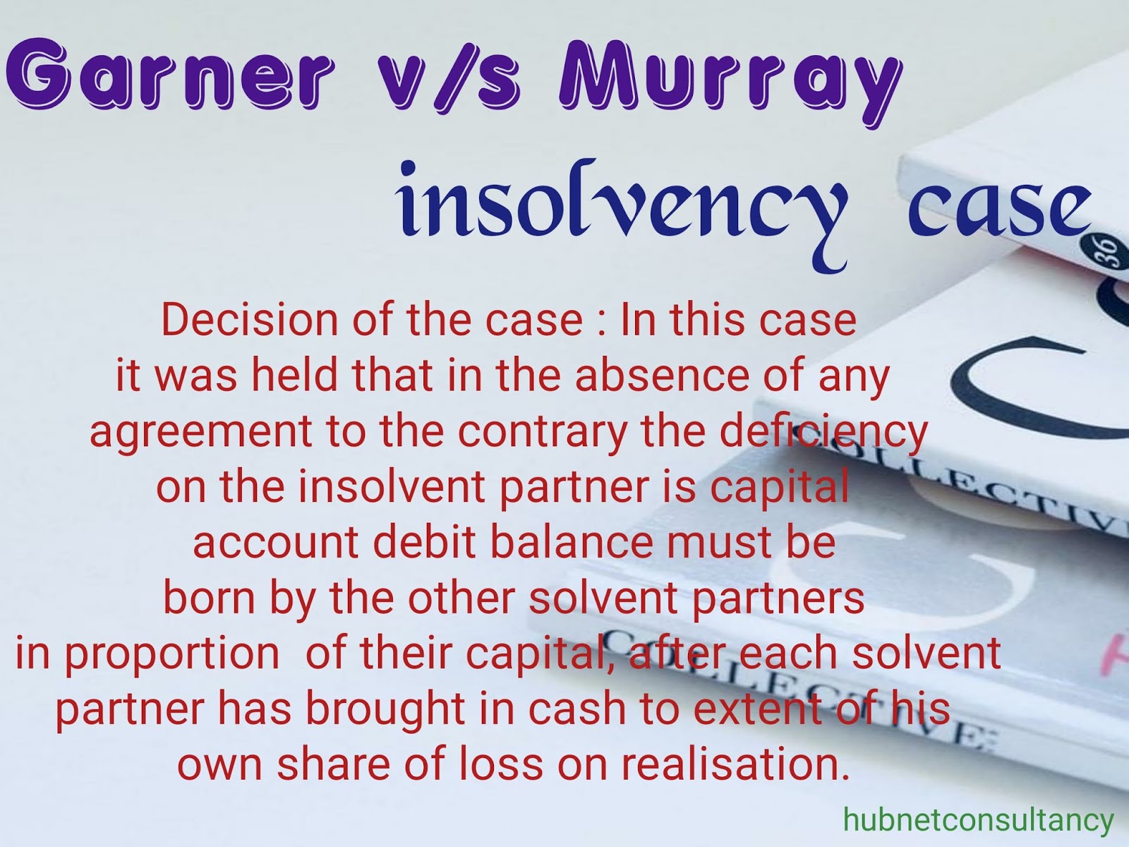 Garner vs Murray decision regarding the insolvency of the partners