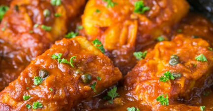 COD FISH IN TOMATO SAUCE