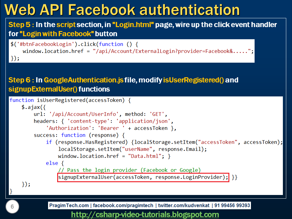 Sql Server Net And C Video Tutorial Aspnet Web Api Facebook Authentication
