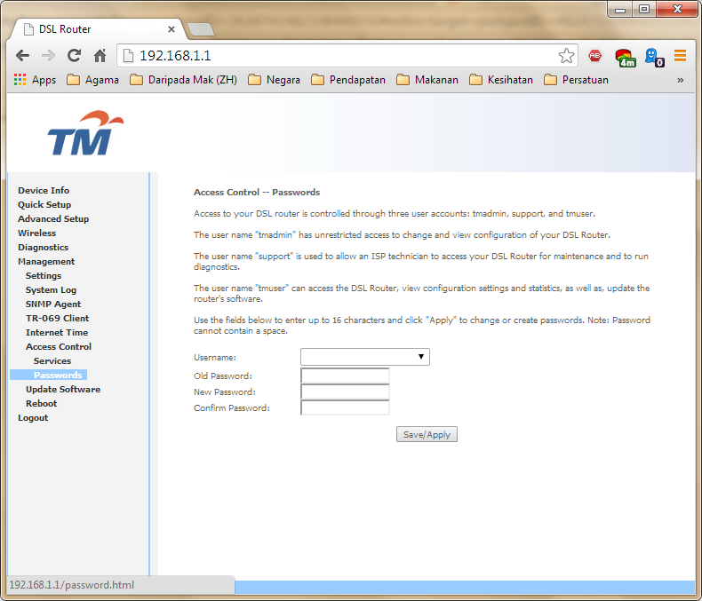 Cara tukar kata laluan 'router' Streamyx yang TM bagi | MUYMG
