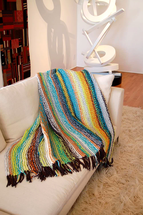 Bad Joan ...it's good to be bad!: Bad Joan's Hand Knit Throw Blanket