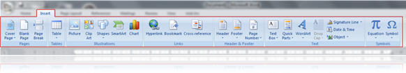 Mengenal Fungsi Icon pada Menu Ribbon Tab Insert Microsoft Word 2007