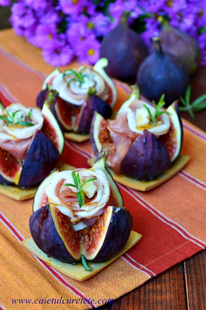 Aperitiv rapid cu smochine, prosciutto si gorgonzola - CAIETUL CU RETETE