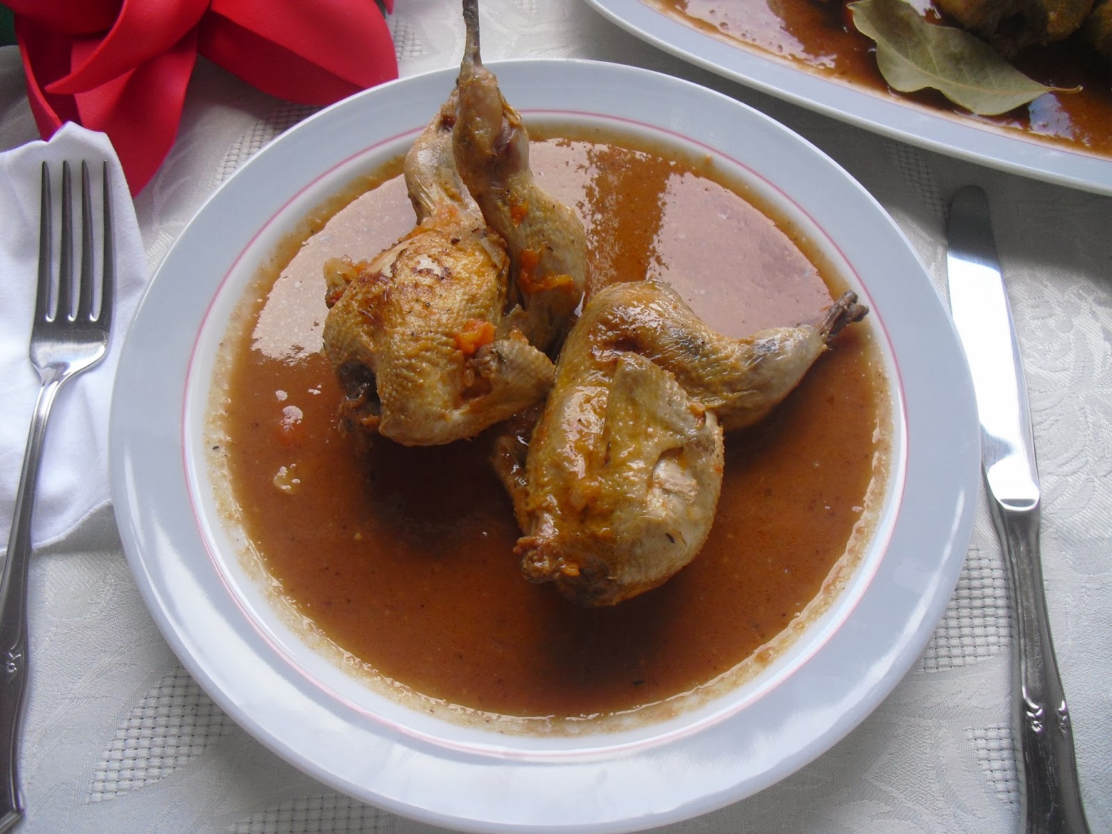 Codornices en salsa de chocolate ~ Con sabor a huerto