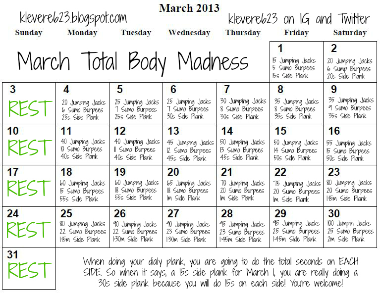 Learning to Love Me: March Total Body Madness